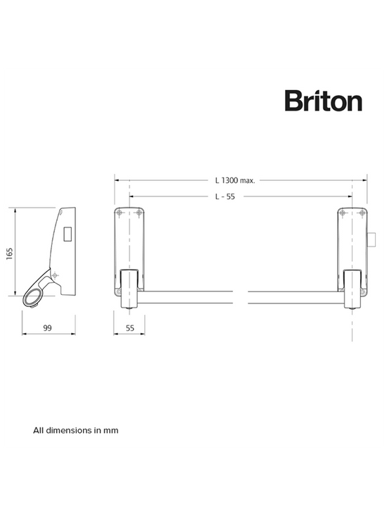 Briton 378E/R/SE Push Bar - Rim Panic Latch Site Reversible – Main Hardware